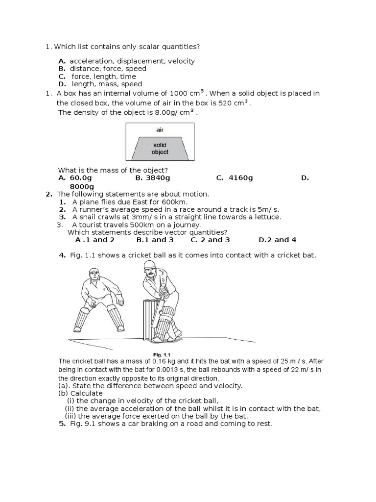 O Level Past Paper | PDF | Velocity | Speed