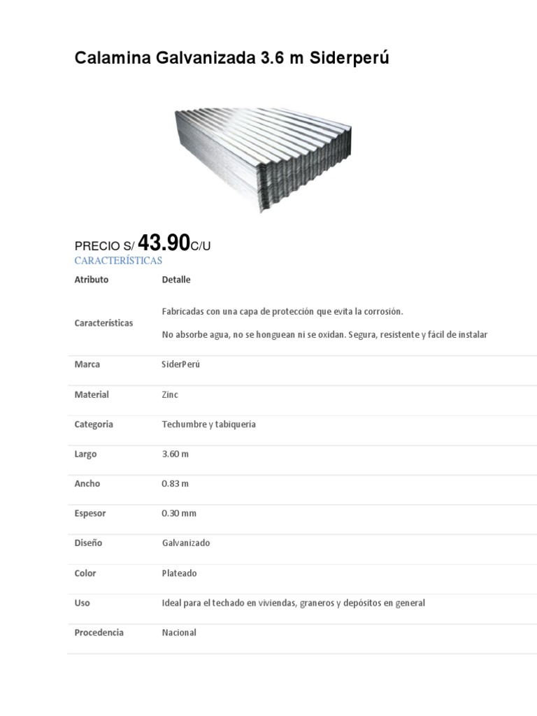 Calamina metal 3.6m | PDF | Velocidad del viento | Acero