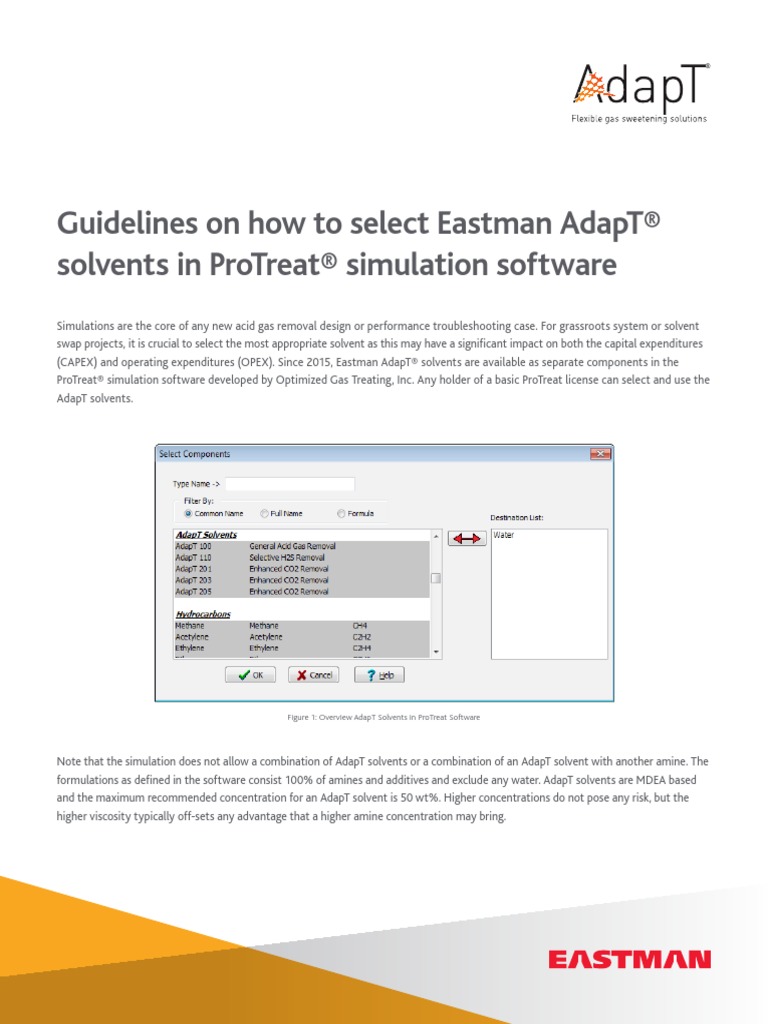 AdapT ProTreat Guidelines | PDF | Carbon Dioxide | Liquefied Natural Gas