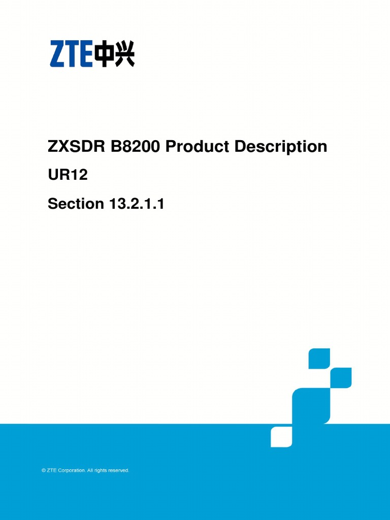 ZTE ZXSDR B8200 Product Description | PDF | Lte (Telecommunication ...