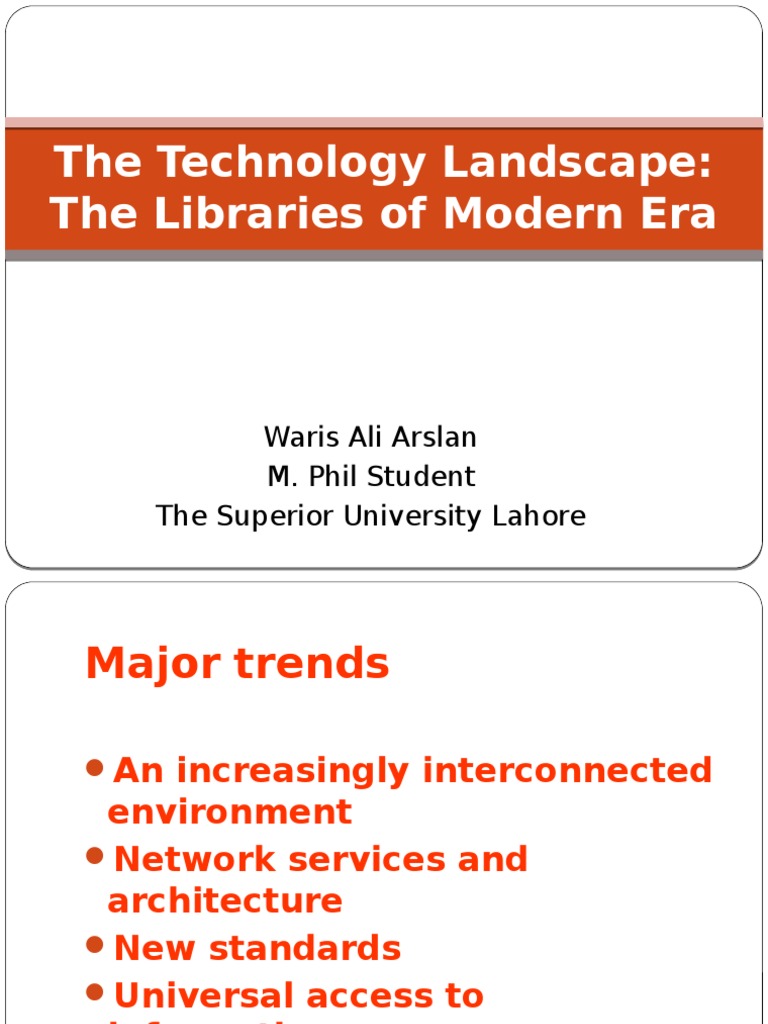 The Technology Landscape | PDF | Digital Library | Metadata