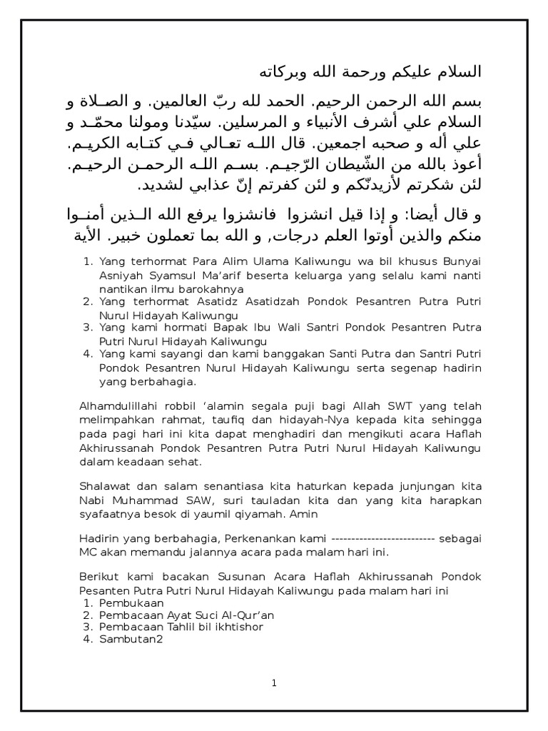 Mc Haflah Akhirussanah Pdf