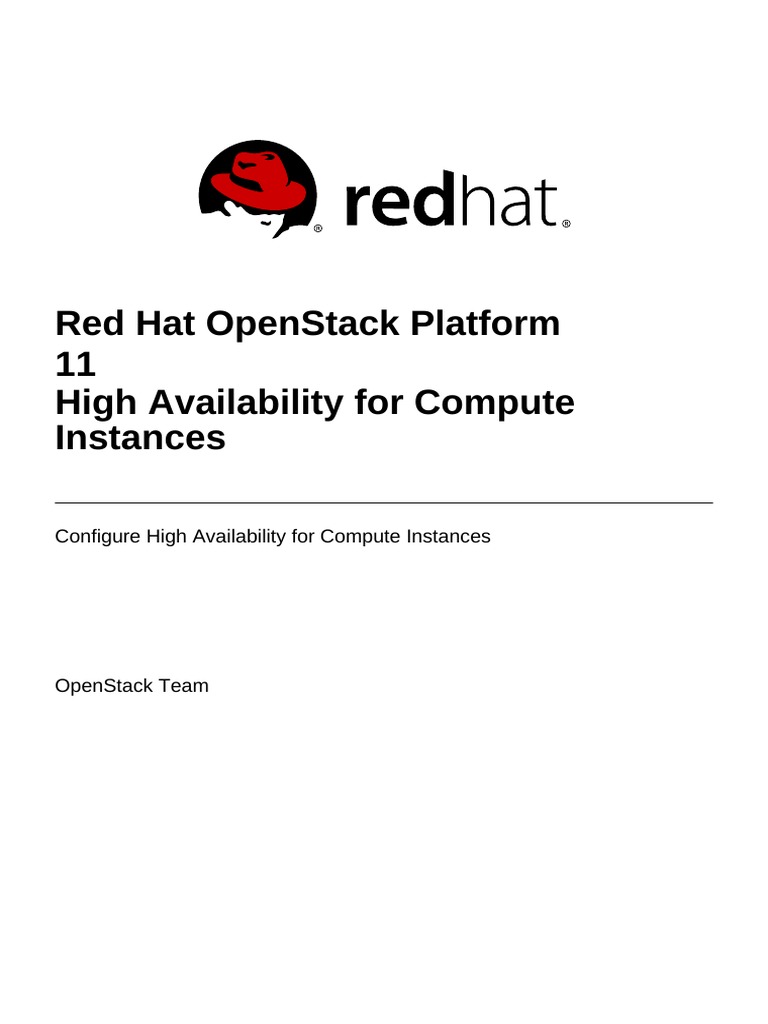 Red Hat OpenStack Platform-11-High Availability For Compute Instances ...