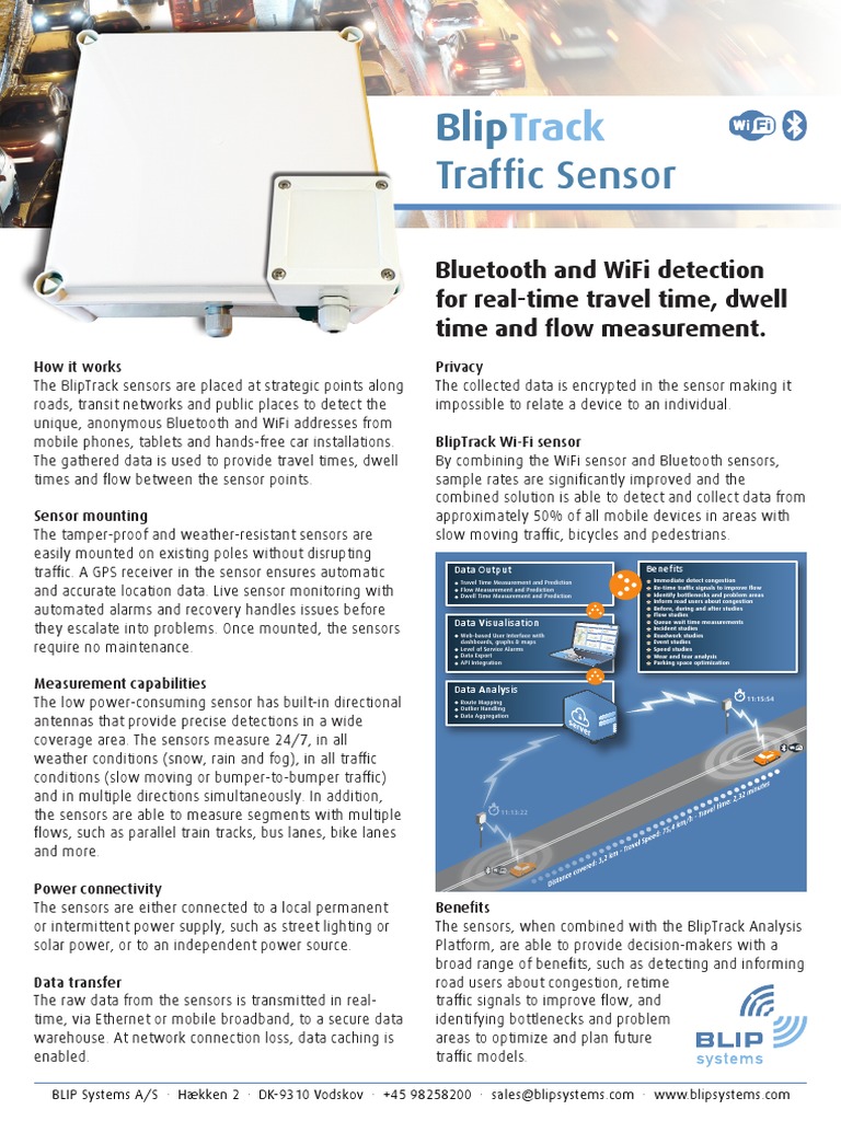 BlipTrack Traffic Sensor (BT & WiFi) | PDF | Wi Fi | Network Congestion