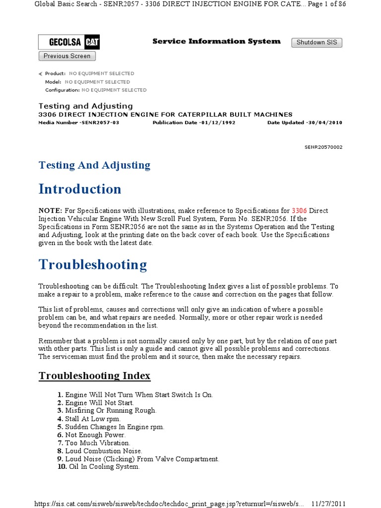 3306 Troubleshoot | PDF | Internal Combustion Engine | Motor Oil