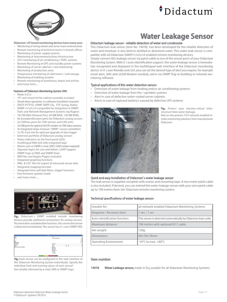 Didactum Water Sensor | PDF | Short Message Service | Surveillance