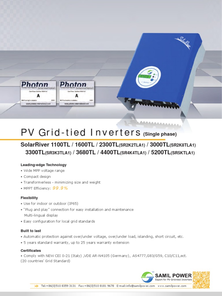 Samil Power 1100TL-5200TL | PDF | Power Engineering | Manufactured Goods