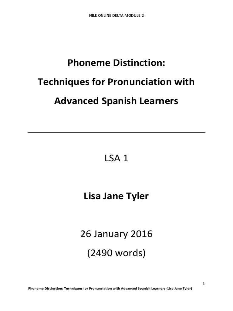 LSA1 Delta Module Two | PDF | Phoneme | Phonology