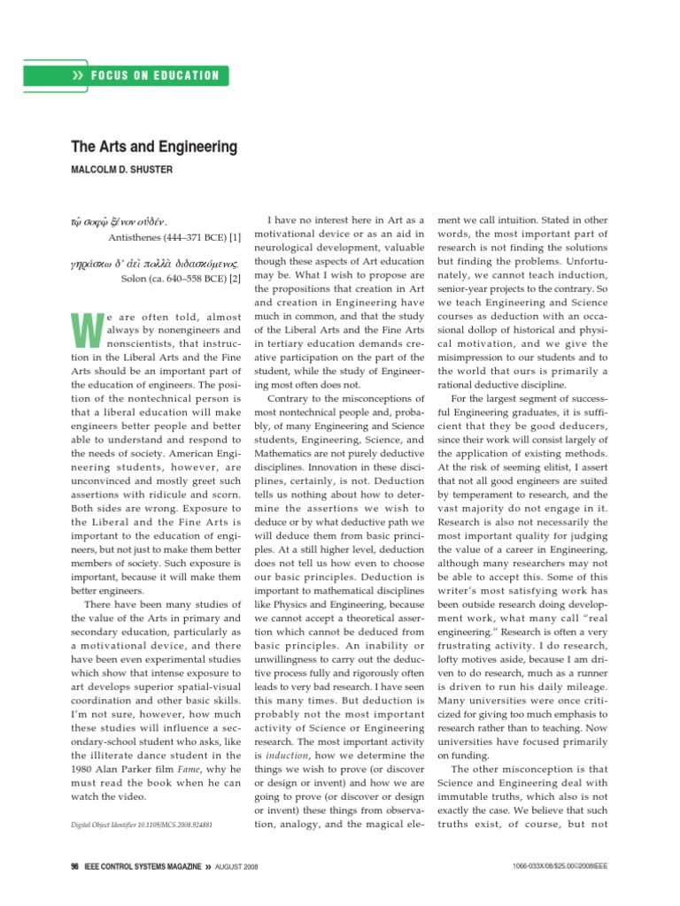 The Arts And Engineering Pdf Science Engineering