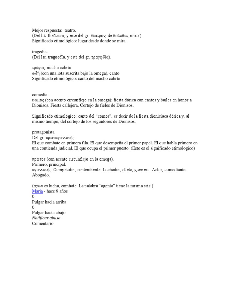 Etimología del Teatro y sus Términos | PDF | Poesía