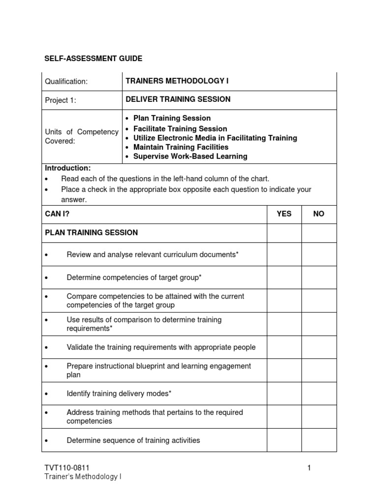 Sag - Trainers Methodology I PDF | PDF | Educational Assessment ...