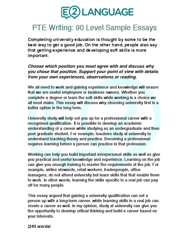 PTE Sample Essays | PDF | Deception | Essays