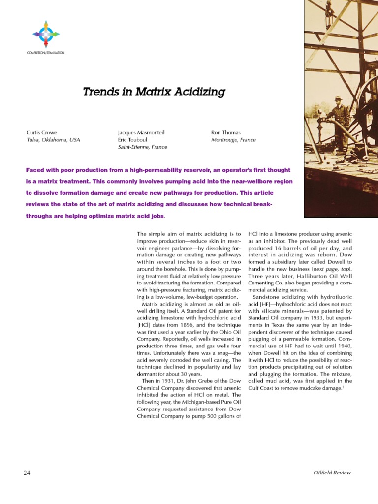 Matrix Acidizing | PDF | Foam | Oil Well
