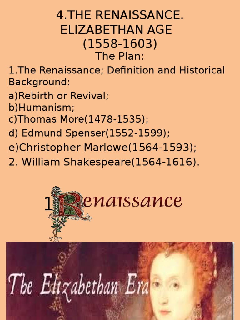 4.the Renaissance. Elizabethan Age | PDF | Renaissance | William ...