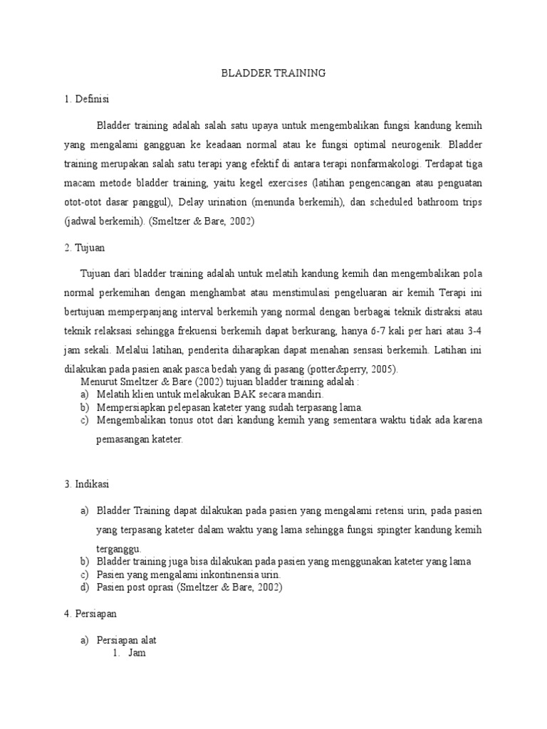 Bladder Training | PDF