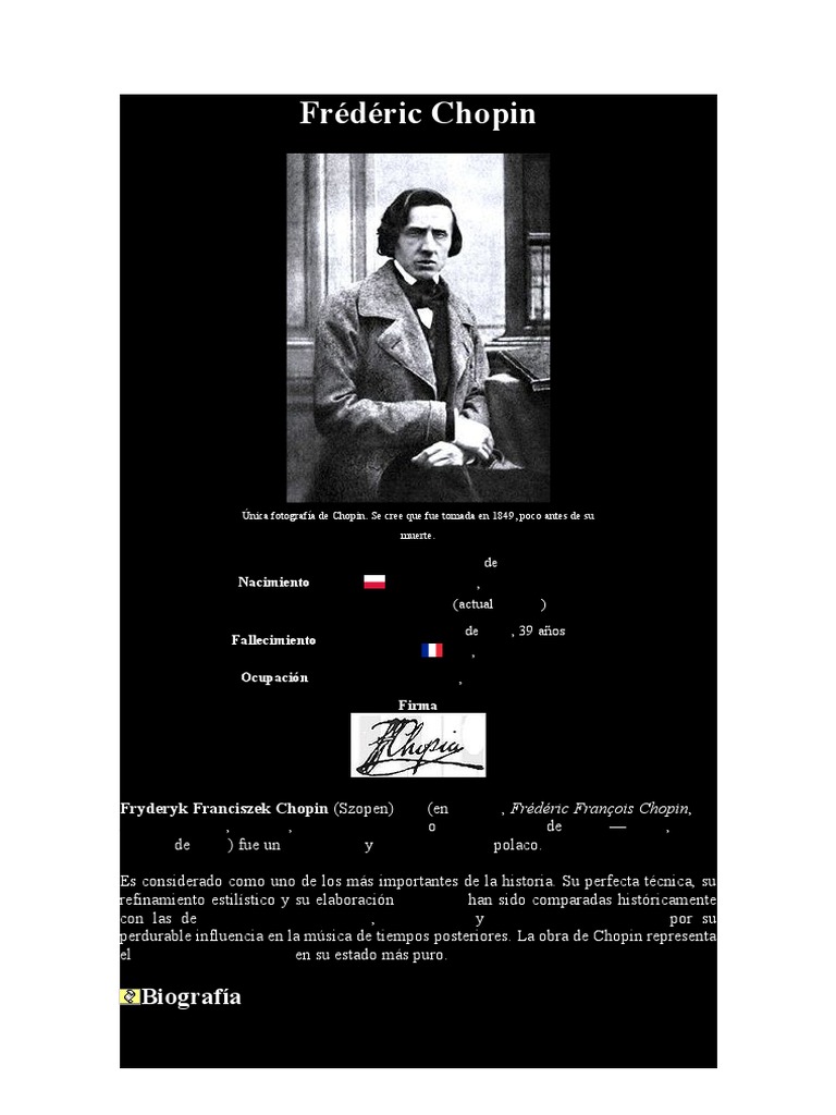 Chopin, Frédéric | PDF | Federico Chopin | Música clásica