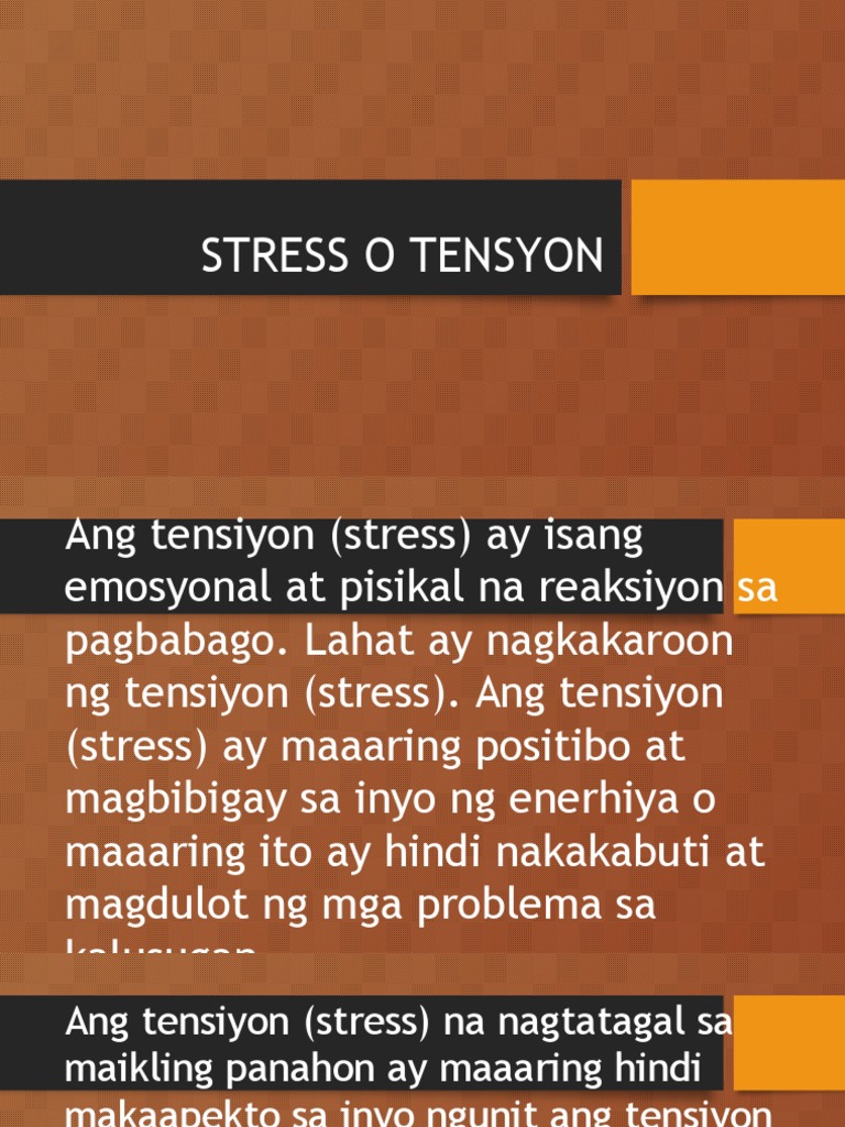 Stress o Tensyon | PDF