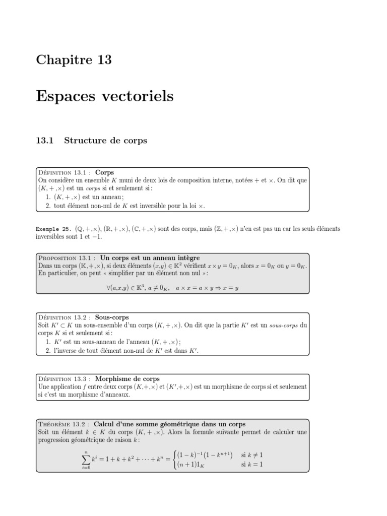 Espaces Vectoriels | PDF | Espace vectoriel | Application linéaire
