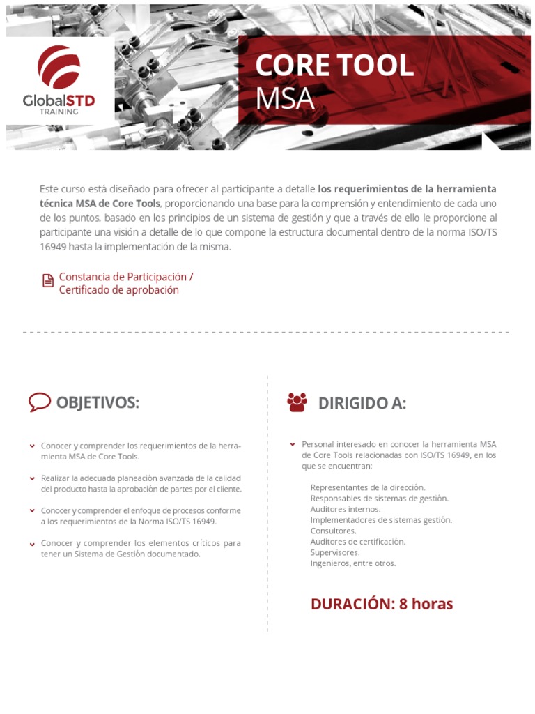 Curso Core Tools Msa | PDF | Science | Negocios (general)