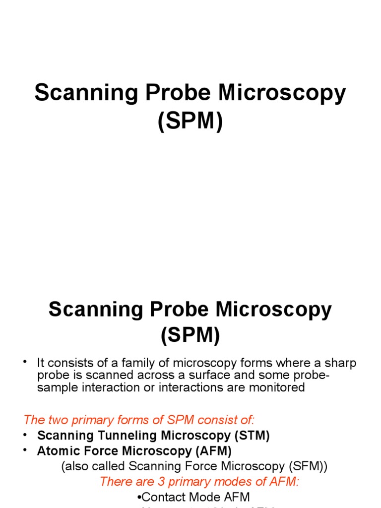Scanning Probe Microscopy (SPM) | PDF | Scanning Tunneling Microscope | Laboratories