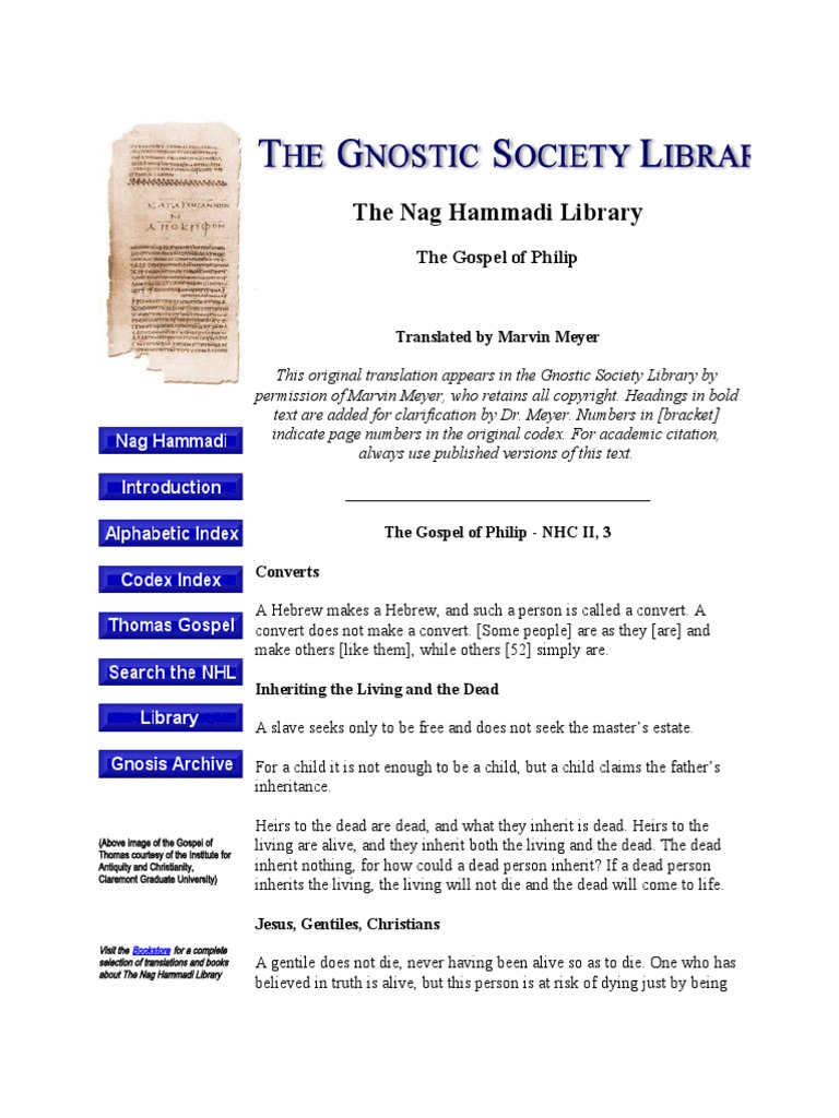 The Gospel Of Phillip 2 Pdf Jesus Anointing