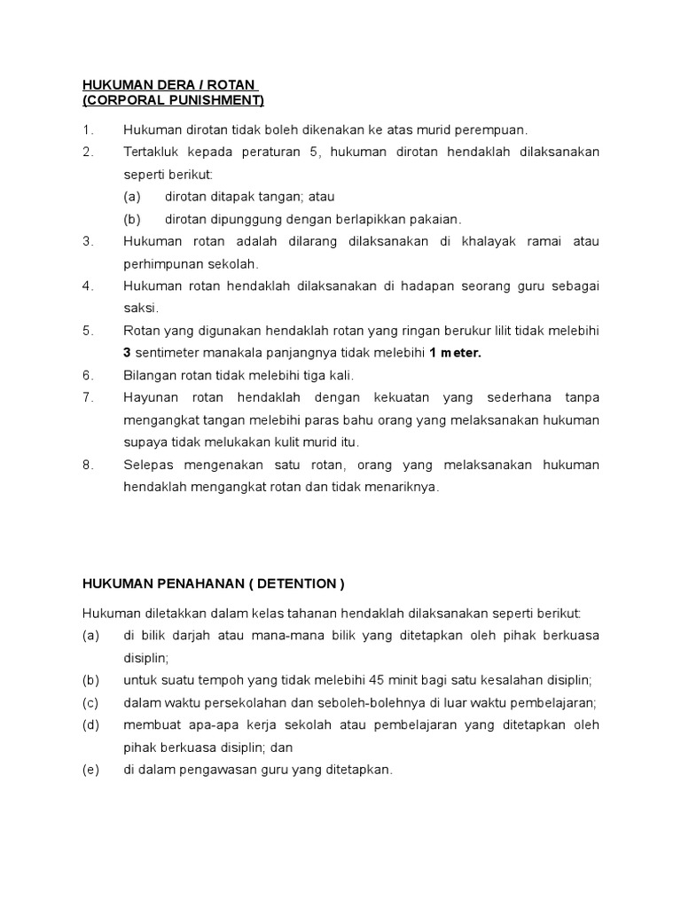 Hukuman Dera Rotan | PDF