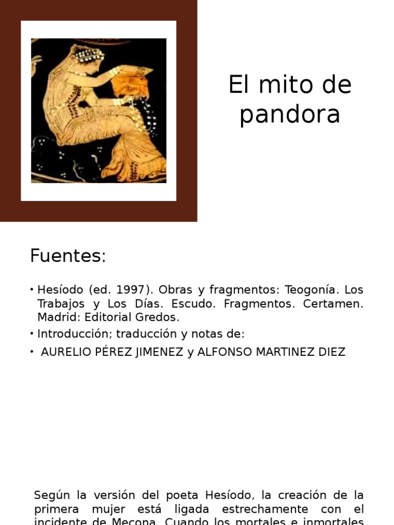 El Mito de Pandora Imp | PDF | Mitología griega | Religión Griega Antigua