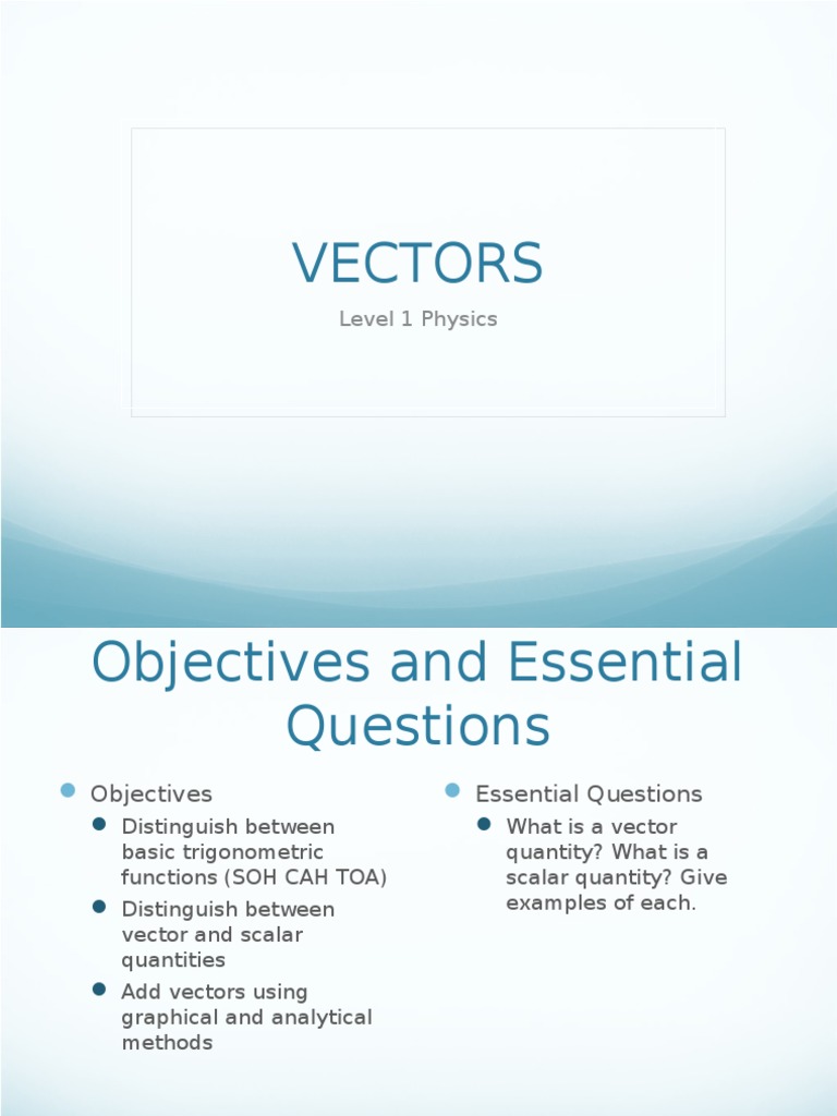 Vectors | PDF | Euclidean Vector | Elementary Mathematics
