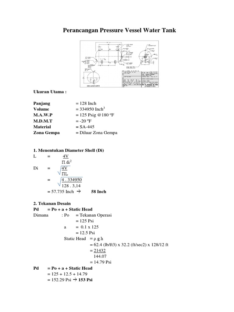 Pressure Vessel Water Tank Design Guide | PDF | Fluid Dynamics ...