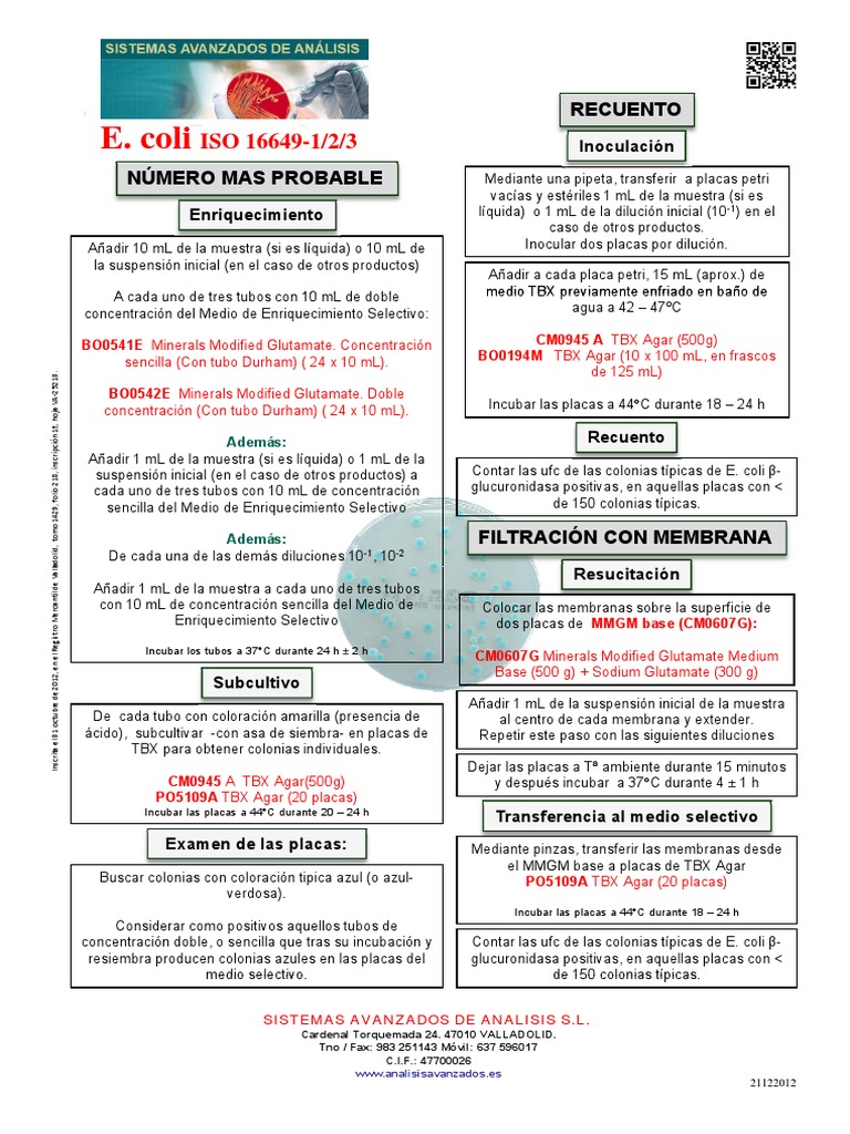 E Coli ISO 16649 | PDF | Química | Naturaleza