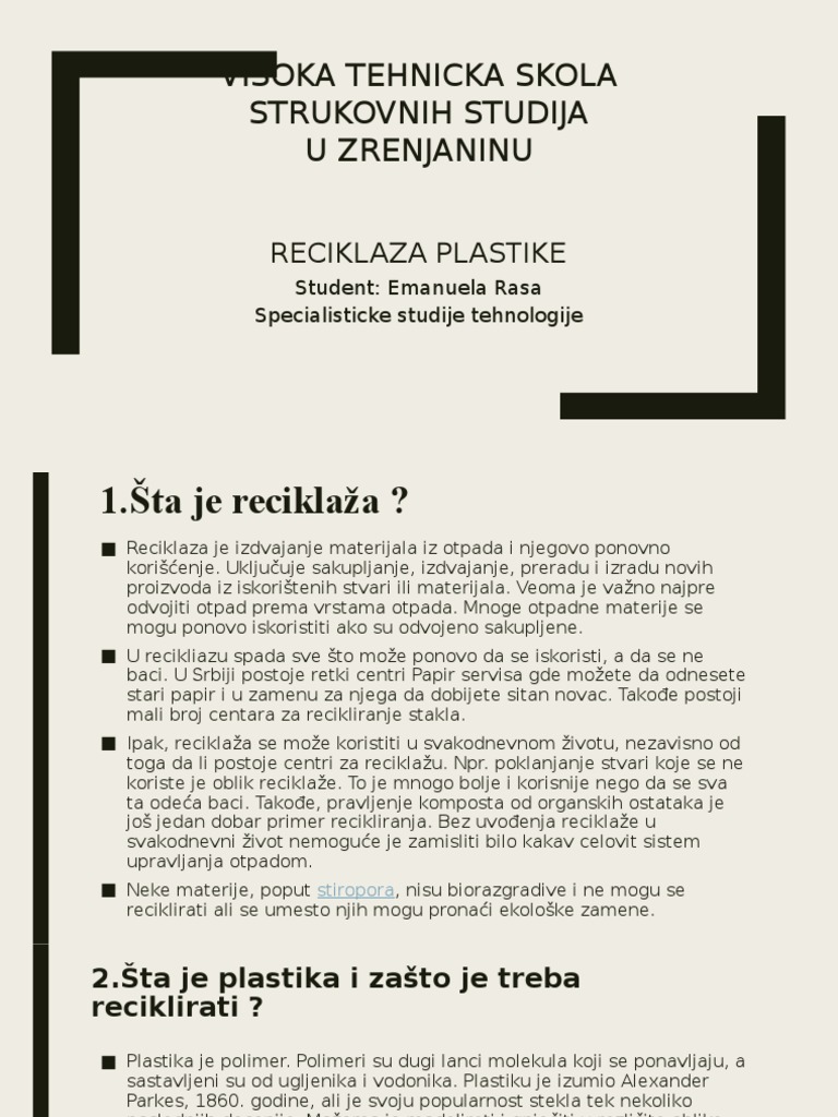 Reciklaza Plastike | PDF
