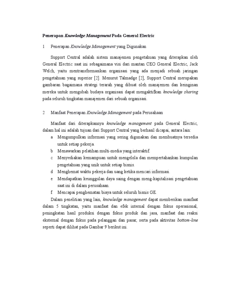 Penerapan Knowledge Management di GE | PDF
