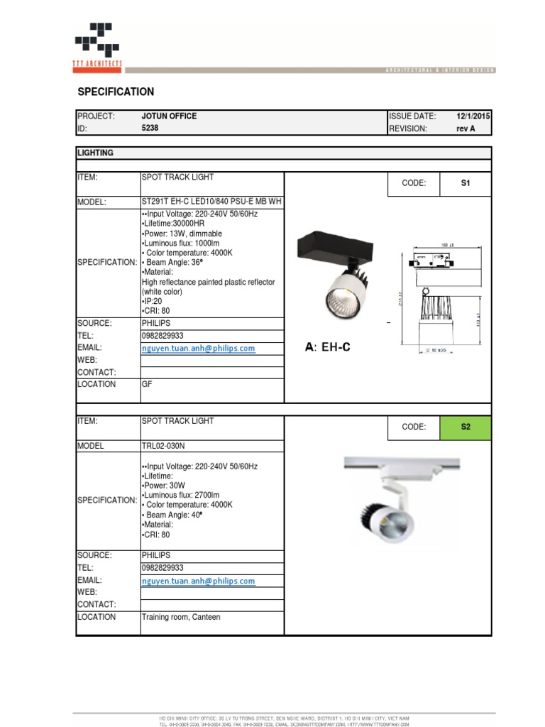Philips & Elek VN Lighting Specifications | PDF | Electromagnetic ...