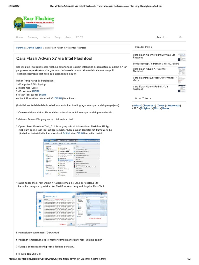 Cara Flash Advan X7 Via Intel Flashtool - Tutorial Repair Software Atau Flashing Handphone ...