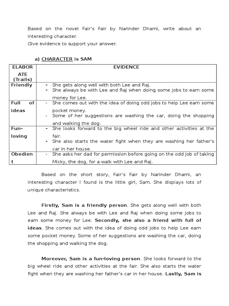 Fair's Fair - Form 1 | PDF