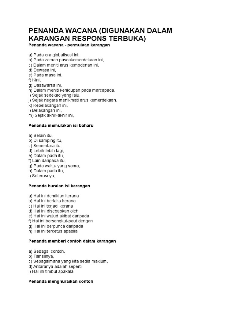 Contoh Penanda Wacana | PDF