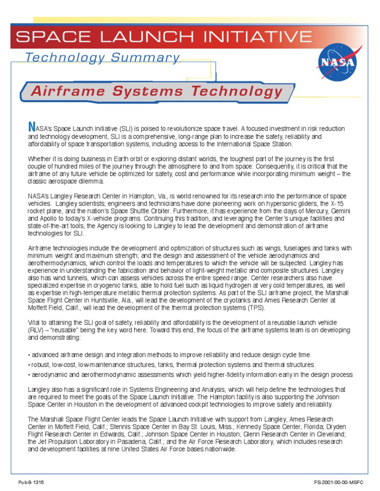 NASA 174264main Airframe Systems | PDF | Langley Research Center | Nasa