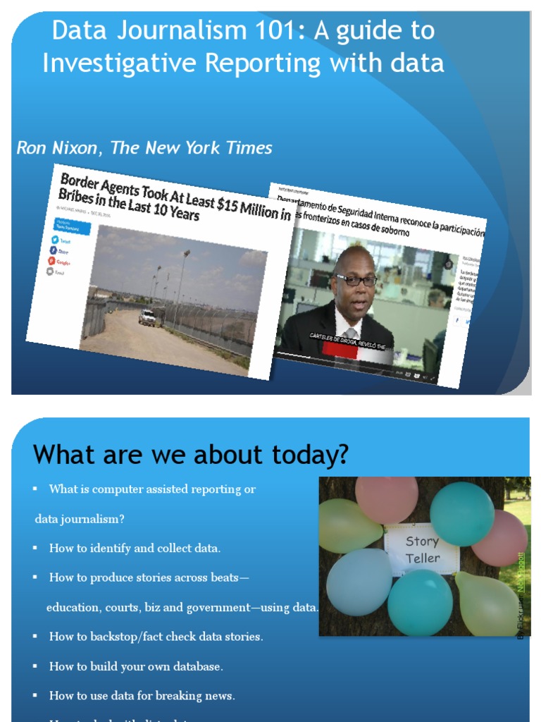 Data Journalism 101: A Guide To Investigative Reporting With Data | PDF