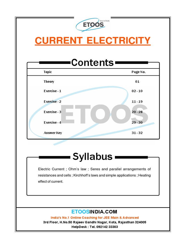 Current Electricity PDF | PDF | Volt | Series And Parallel Circuits