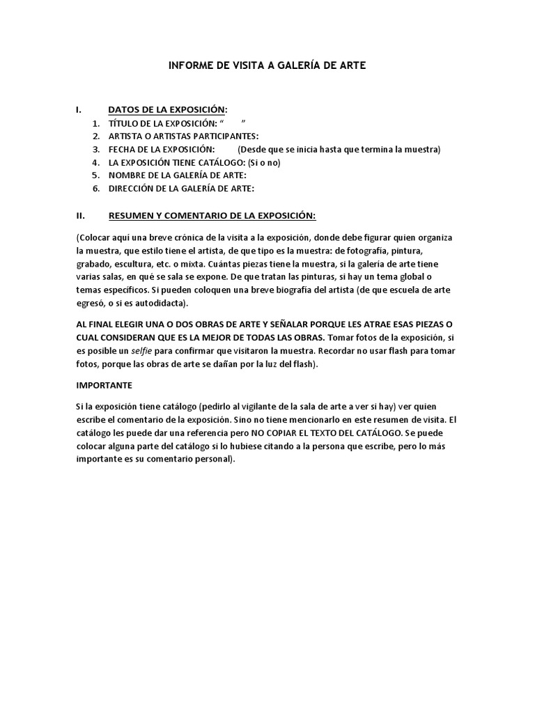 Informe de Visita a Galería de Arte | PDF