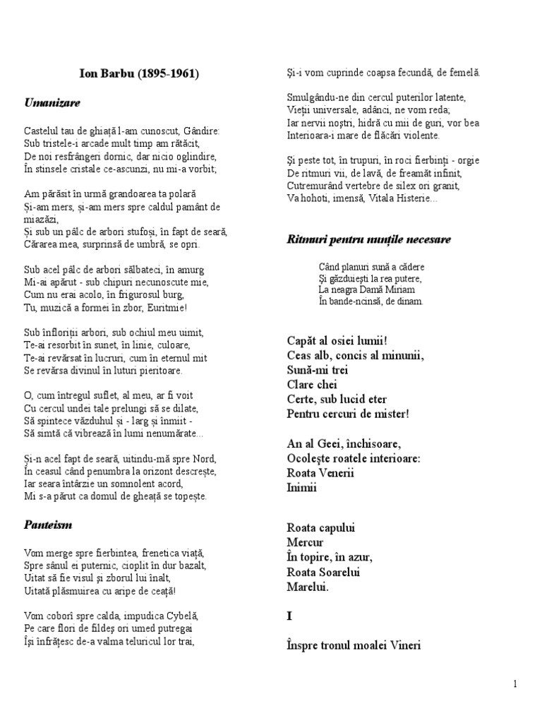 Ion Barbu | PDF