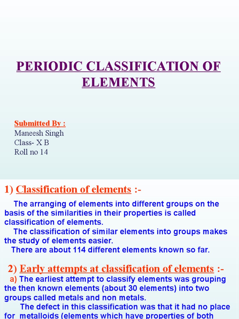 Periodic Classification of Elements.ppt | Periodic Table | Atomic Nucleus