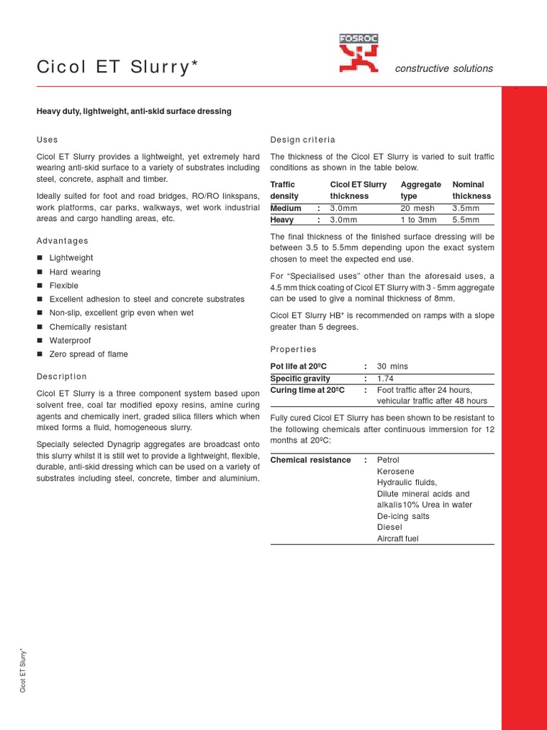 Cicot ET Slurry | PDF | United Arab Emirates | Epoxy