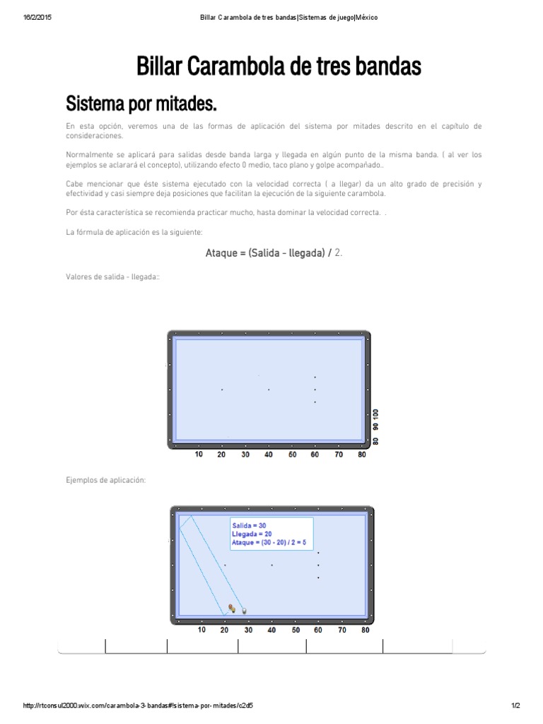 Billar Carambola de Tres Bandas - Sistemas de Juego - México9 PDF | PDF
