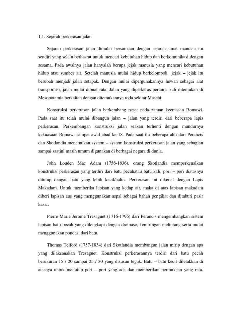 Sejarah Perkerasan Jalan | PDF