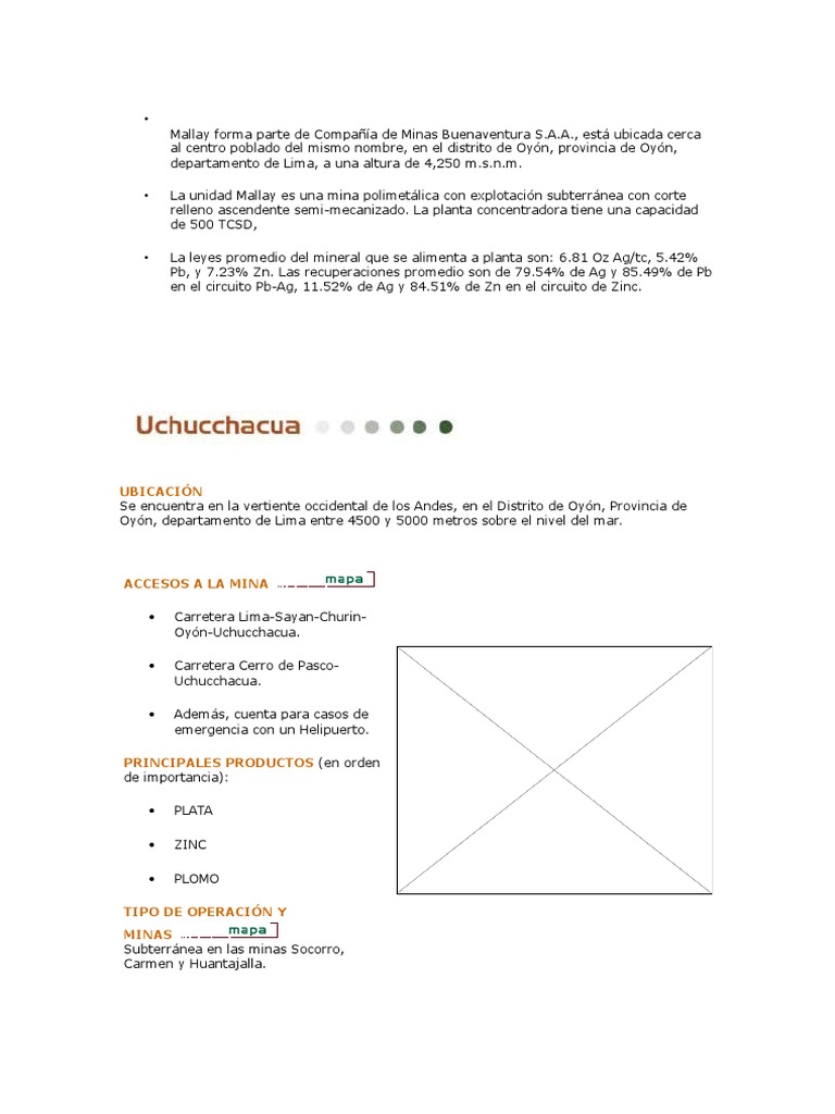 Ubicación y Operación de Mina Mallay | PDF | Minería | Cobre