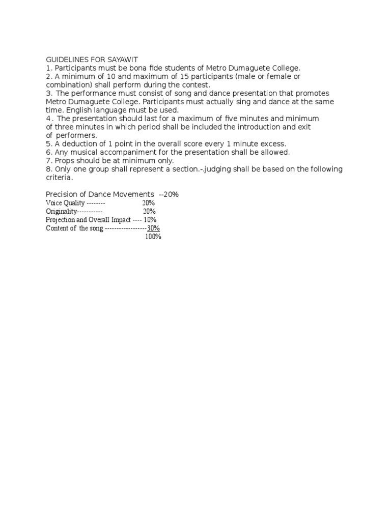 Guidelines For Sayawit | PDF | Art