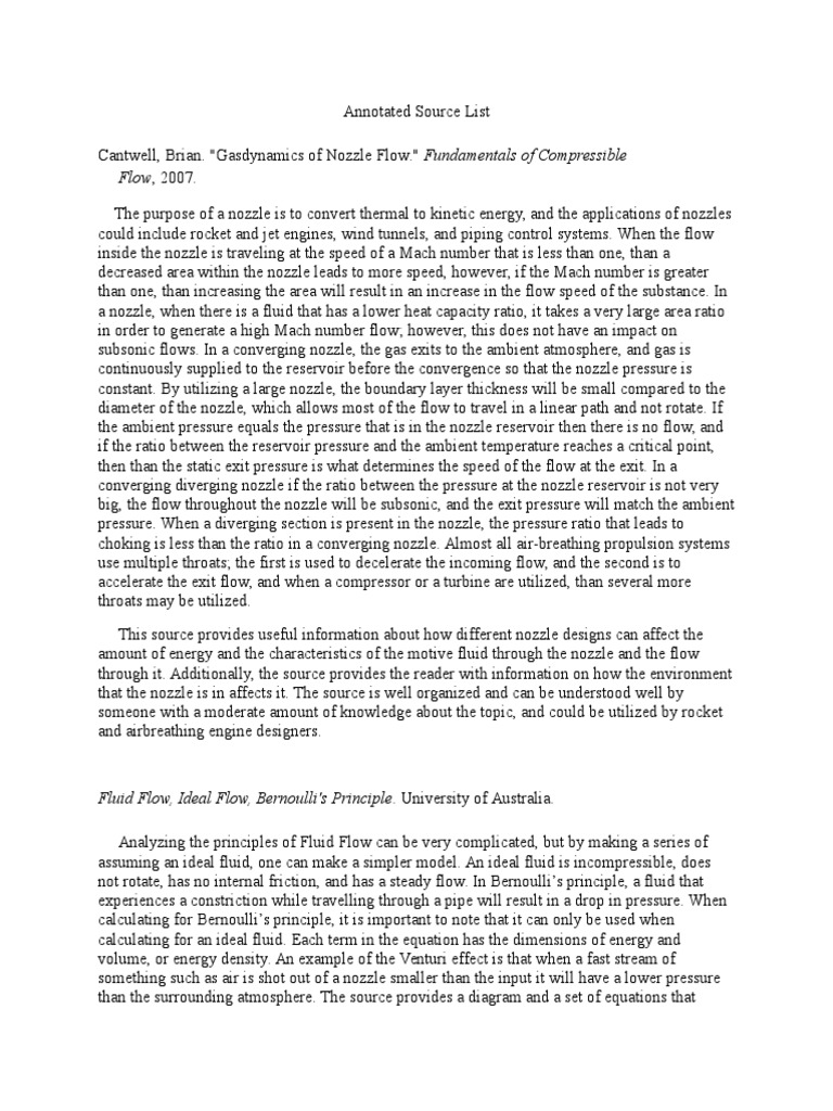 Final Annotated Source List | PDF | Spacecraft Propulsion | Nozzle