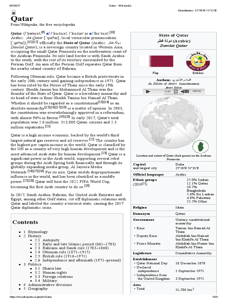 Qatar - Wikipedia | Qatar | Government