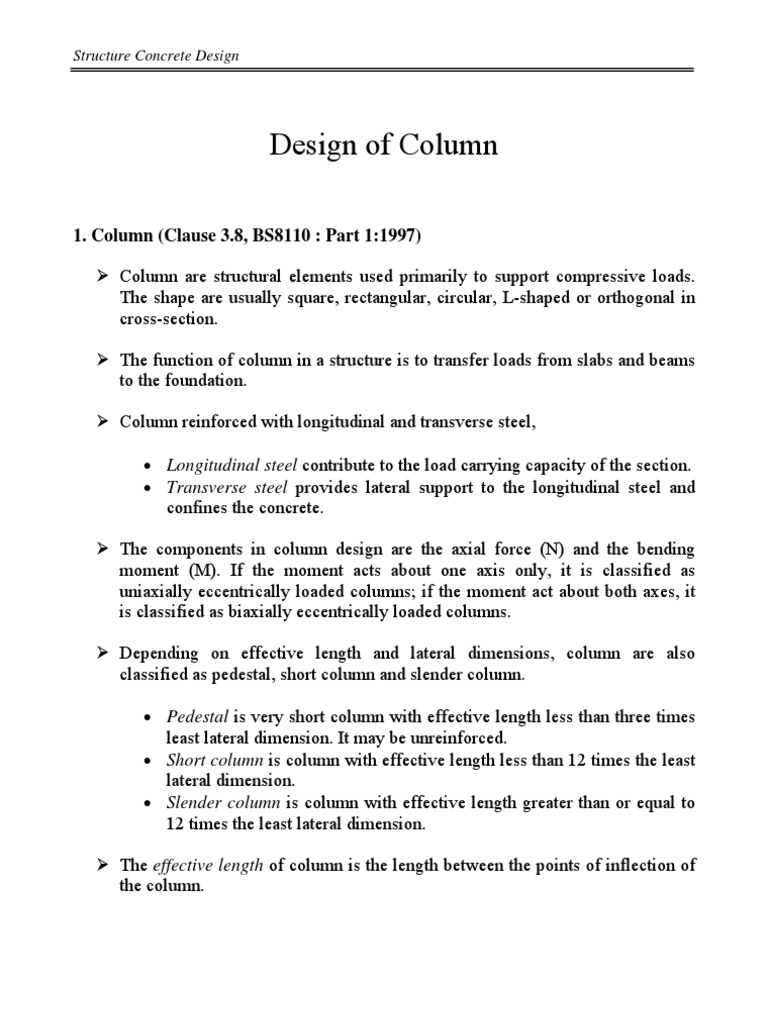 Tiang Pendek Bi | PDF | Column | Beam (Structure)